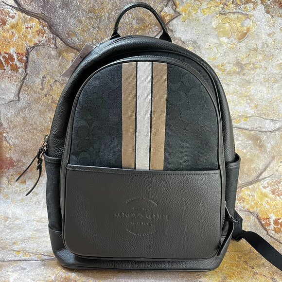Coach | Bags | Nwt Coach Thompson Signature Jacquard Leather Backpack ...